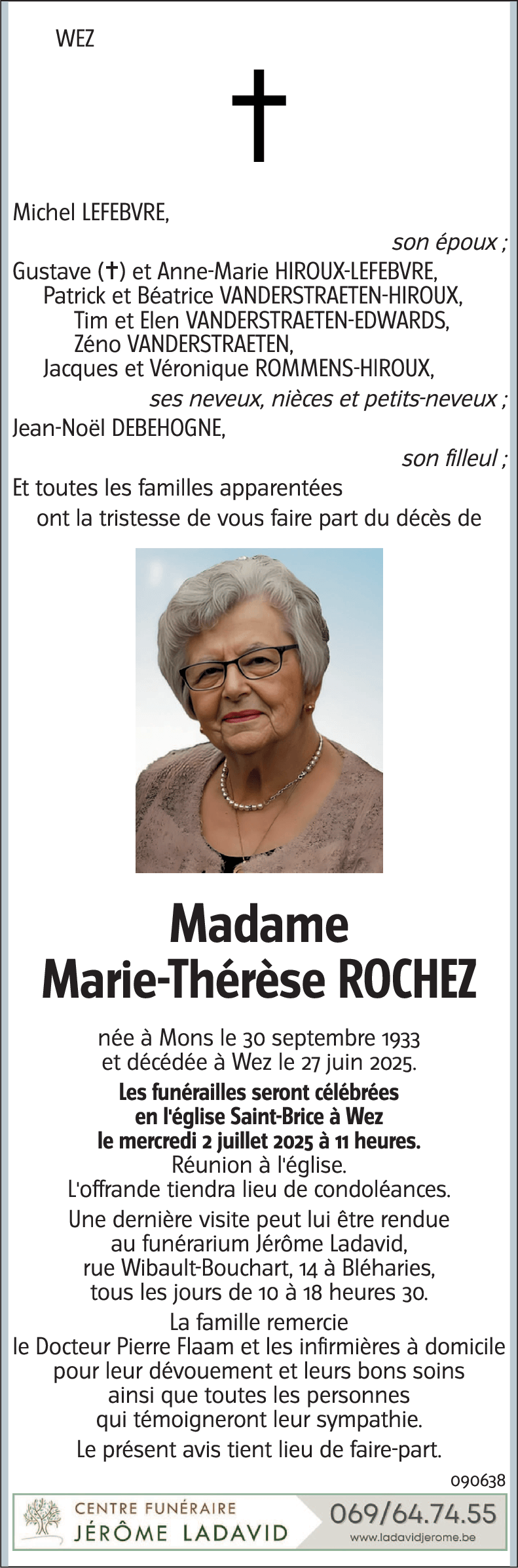 Marie-Thérèse ROCHEZ († 27/06/2025) | Inmemoriam
