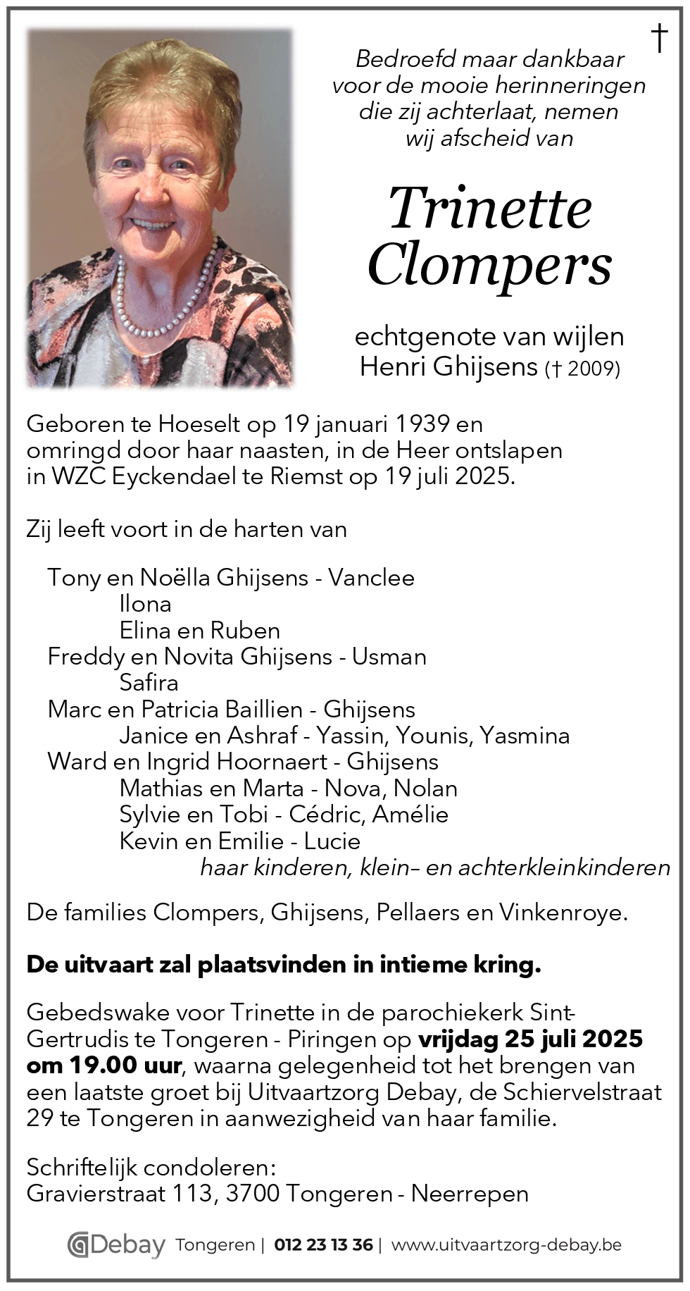 Trinette Clompers († 19/07/2025) | Inmemoriam